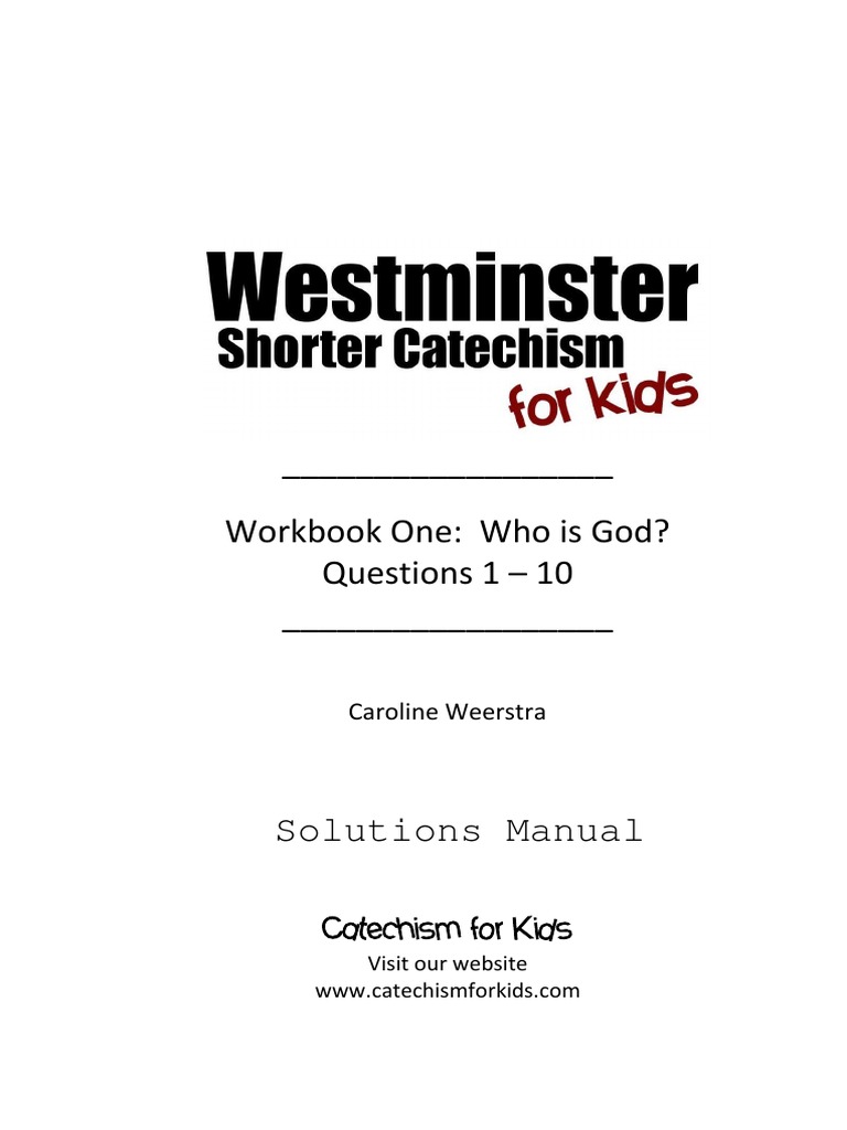Woorkbook Westminster Shorter Catechism | PDF | God In Christianity ...