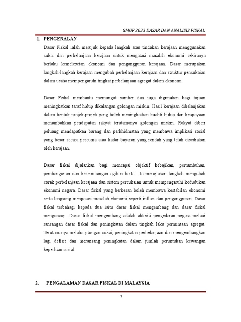 Dasar Dan Analisis Fiskal | PDF