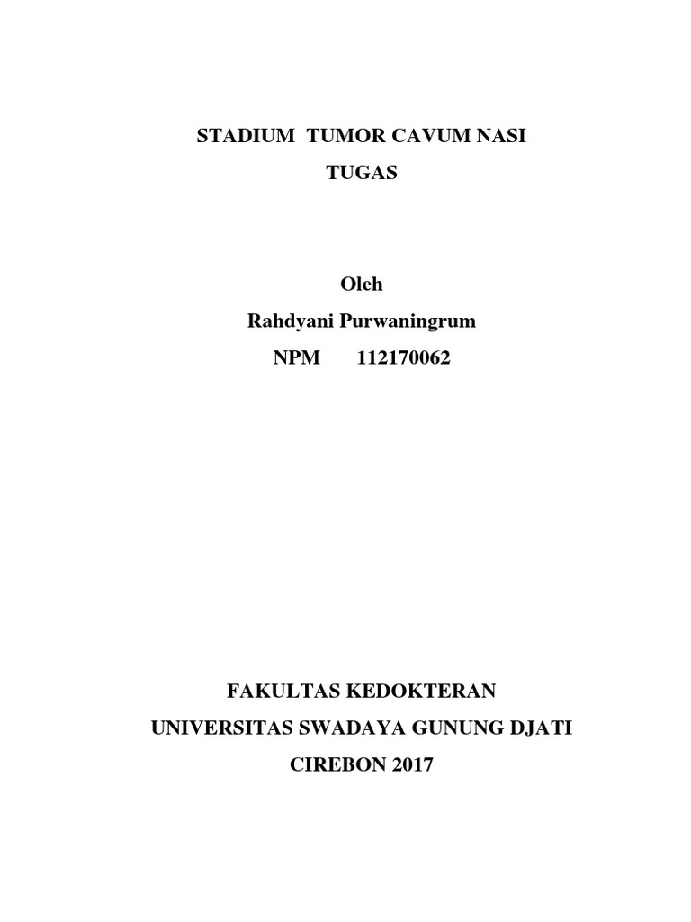 Stadium Tumor Cavum Nasi | PDF