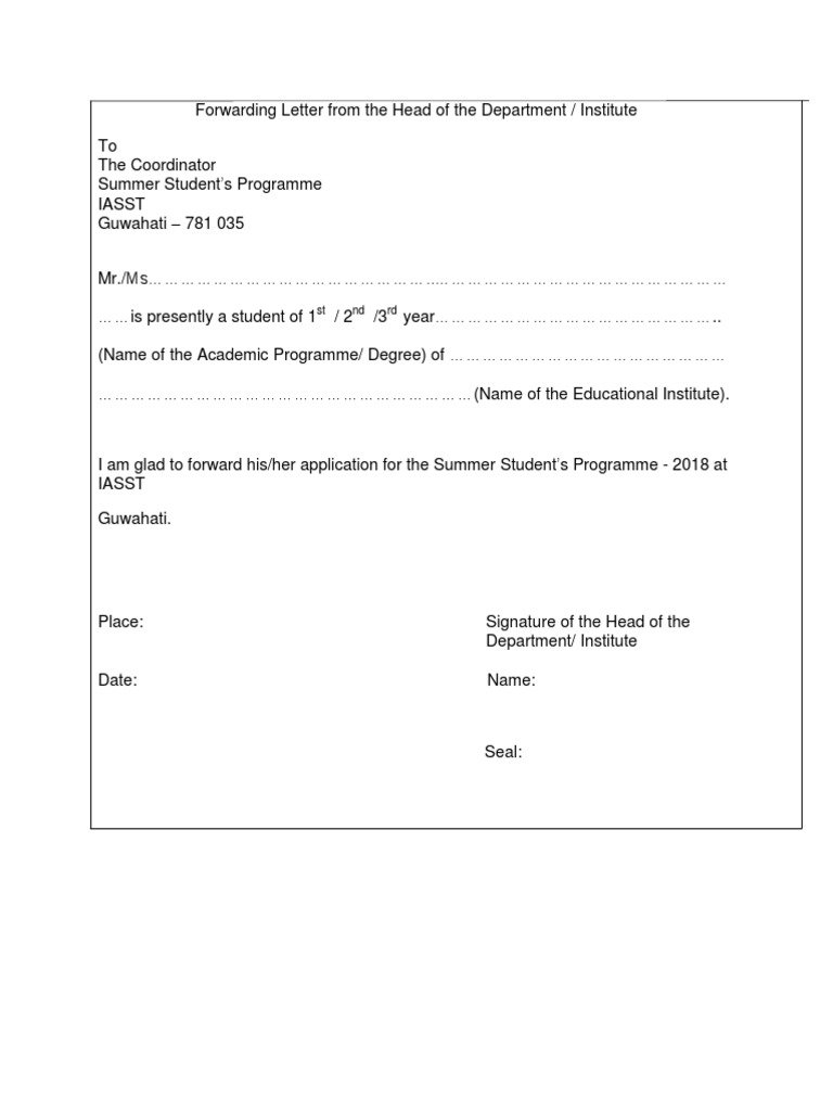 Forwarding Letter | PDF