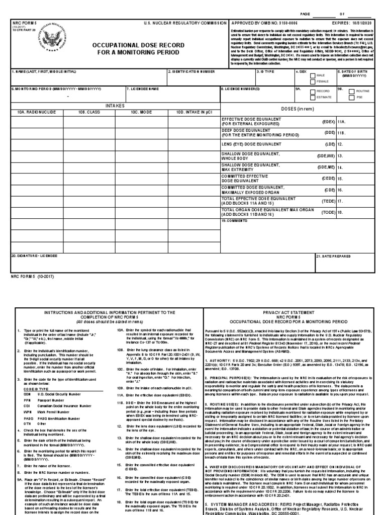 NRC 5 PDF | PDF | Nuclear Regulatory Commission | Social Security Number