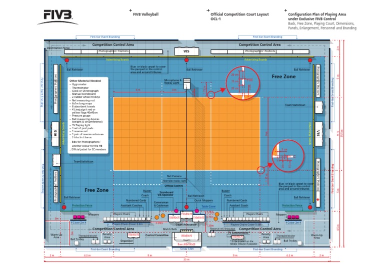 FIVB VB Official Court Layout 2015 | PDF | Sports | Leisure
