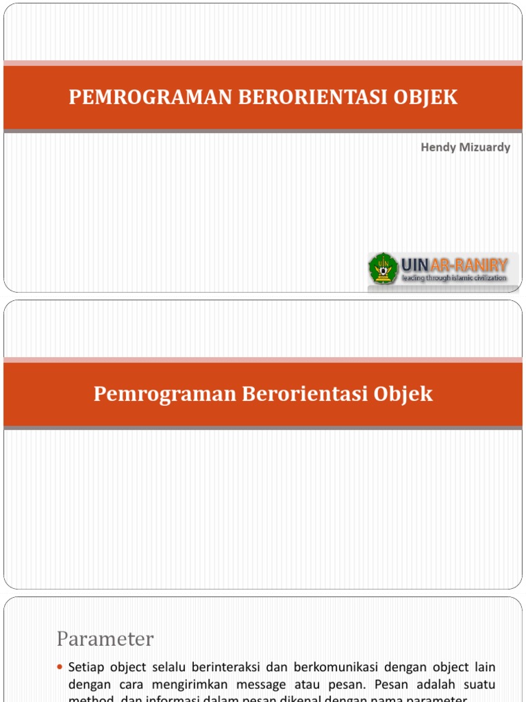 Pbo Dasar Pbo Parameter Dan Constructor Pdf