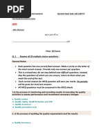 Exam Paper of ISO 9001-2015 Quality Management System Internal Auditor ...