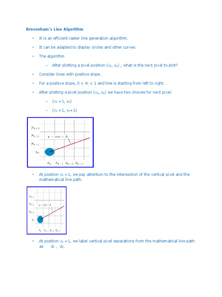 Bresenham's Line Algorithm | Download Free PDF | Algorithms And Data Structures | Mathematical ...