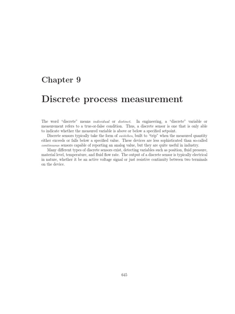 Discrete Process Measurement | PDF | Switch | Transformer