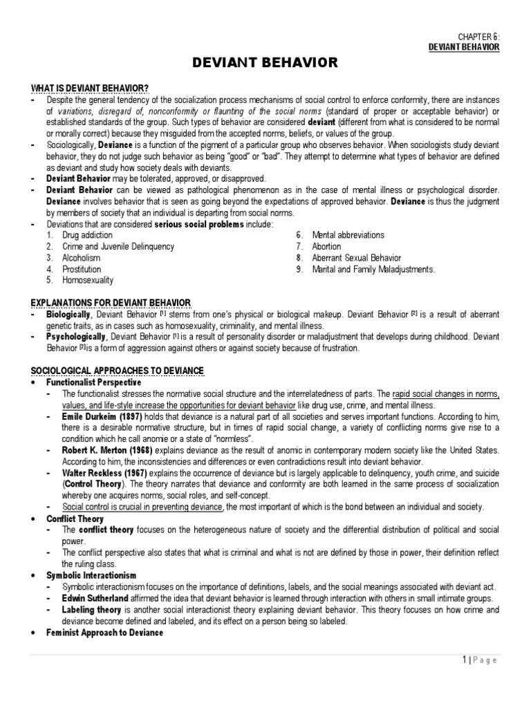 DEVIANT BEHAVIOR | Deviance (Sociology) | Norm (Social)