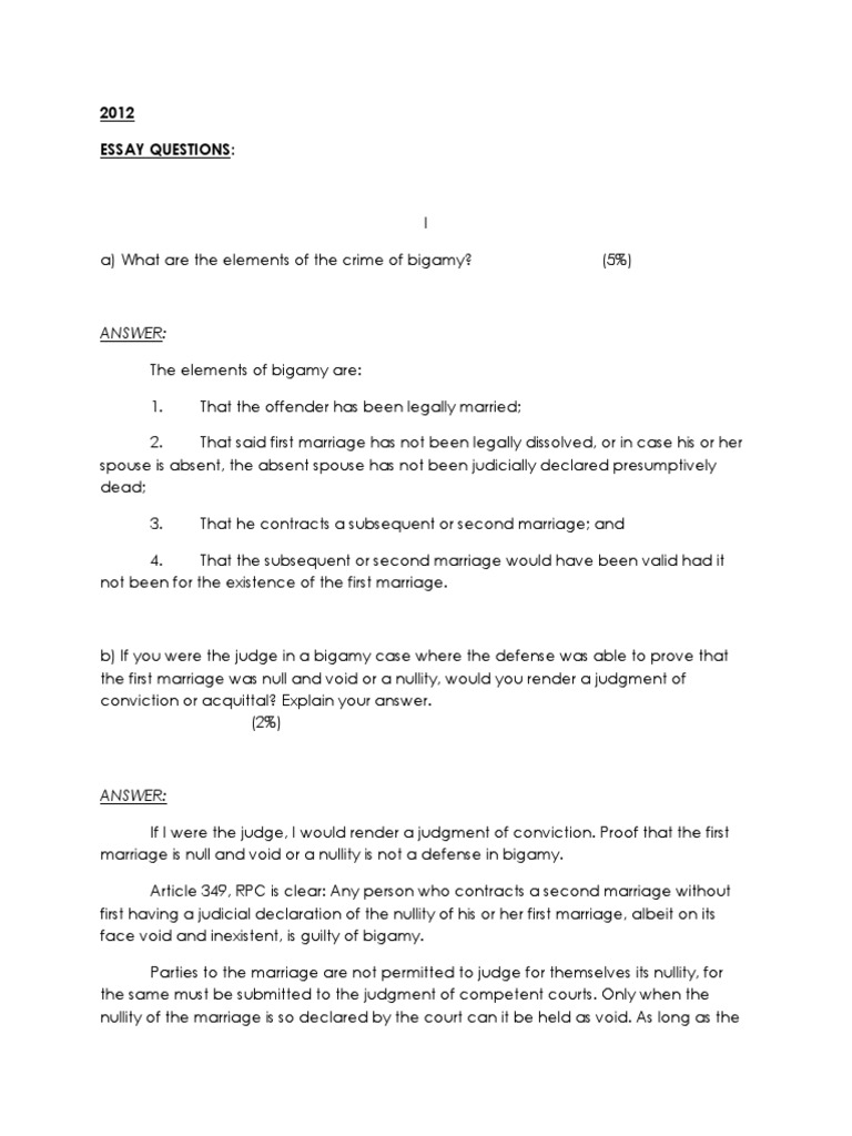 Criminal Law Bar Qs Essay 2011-2016 | PDF | Conspiracy (Criminal) | Robbery