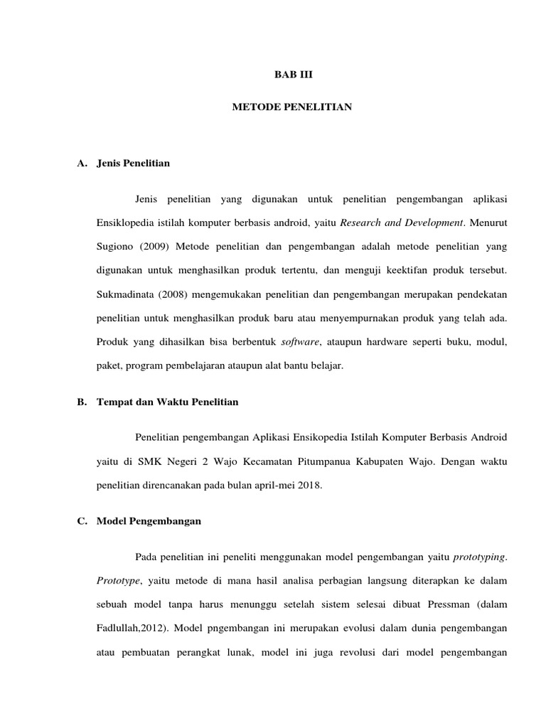 Contoh Proposal BAB 3 | PDF