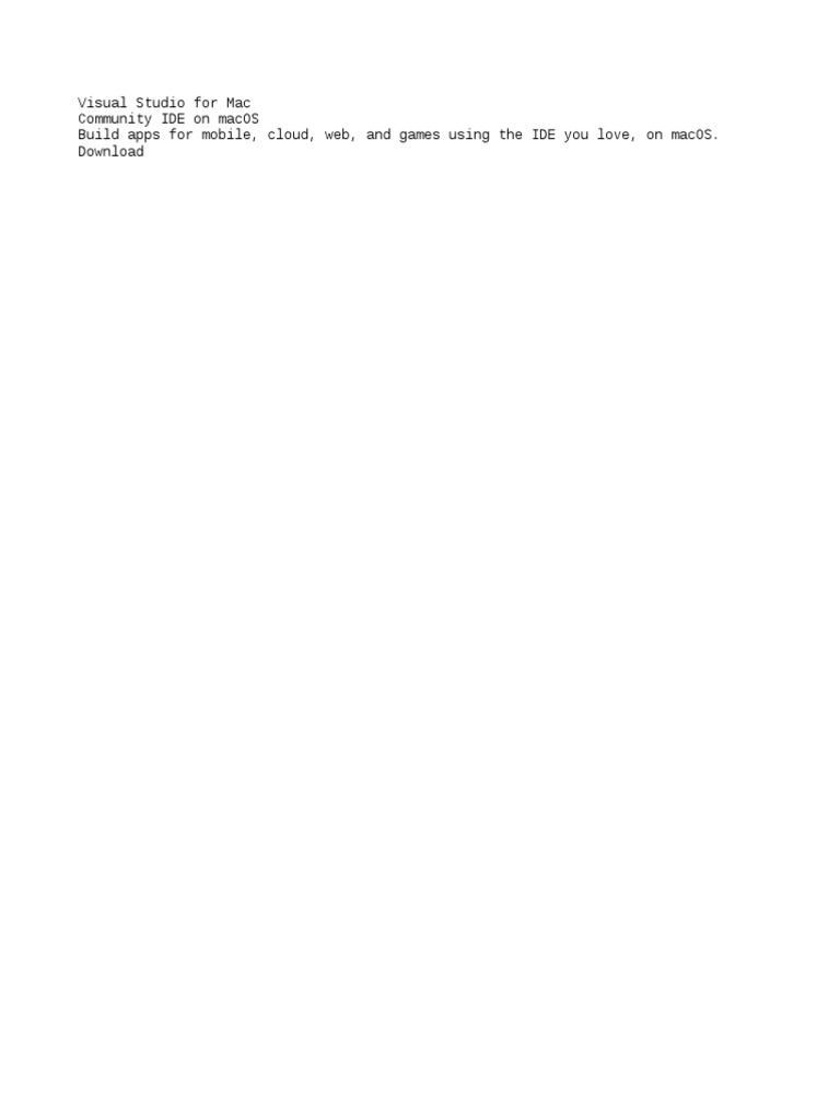 Visual Studio IDE for macOS Users | PDF | Art