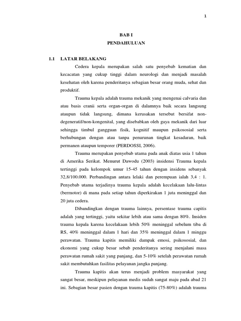 Trauma Kapitis: Penyebab, Gejala, dan Penanganan | PDF