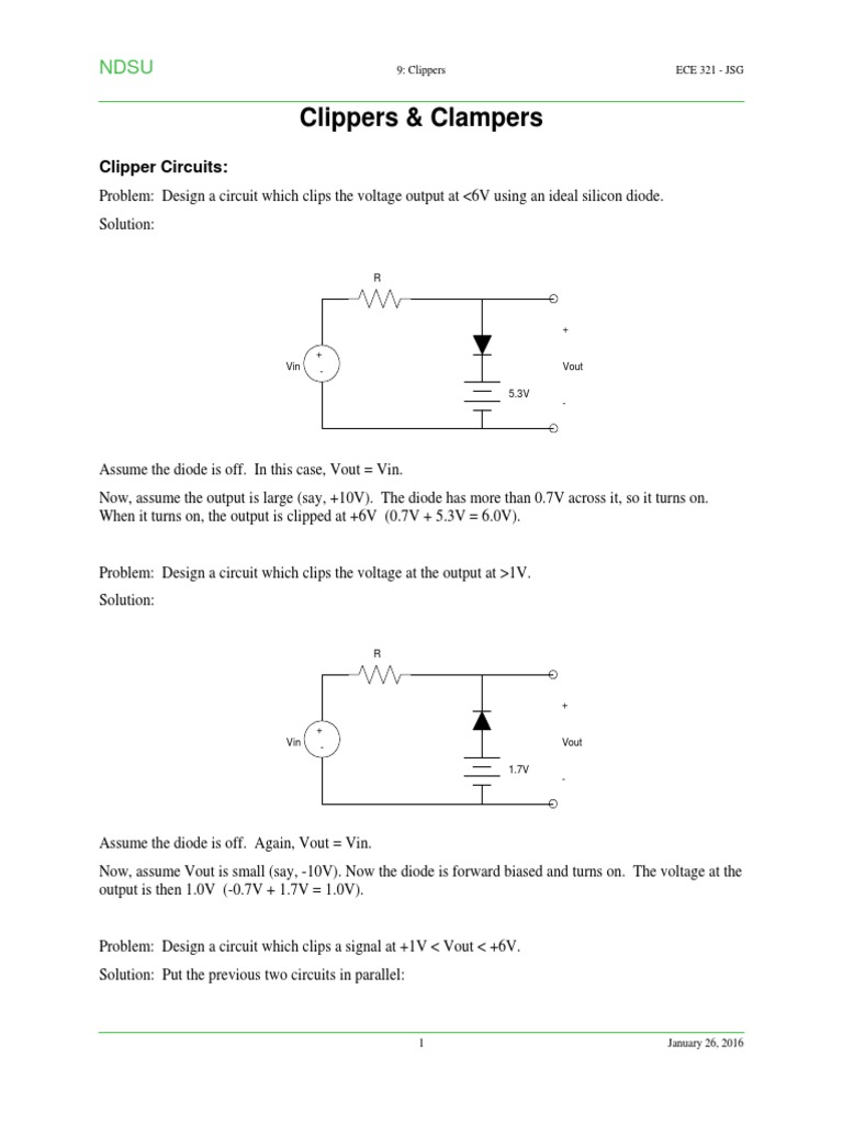 Clippers & Clampers | PDF | Diode | Electric Power