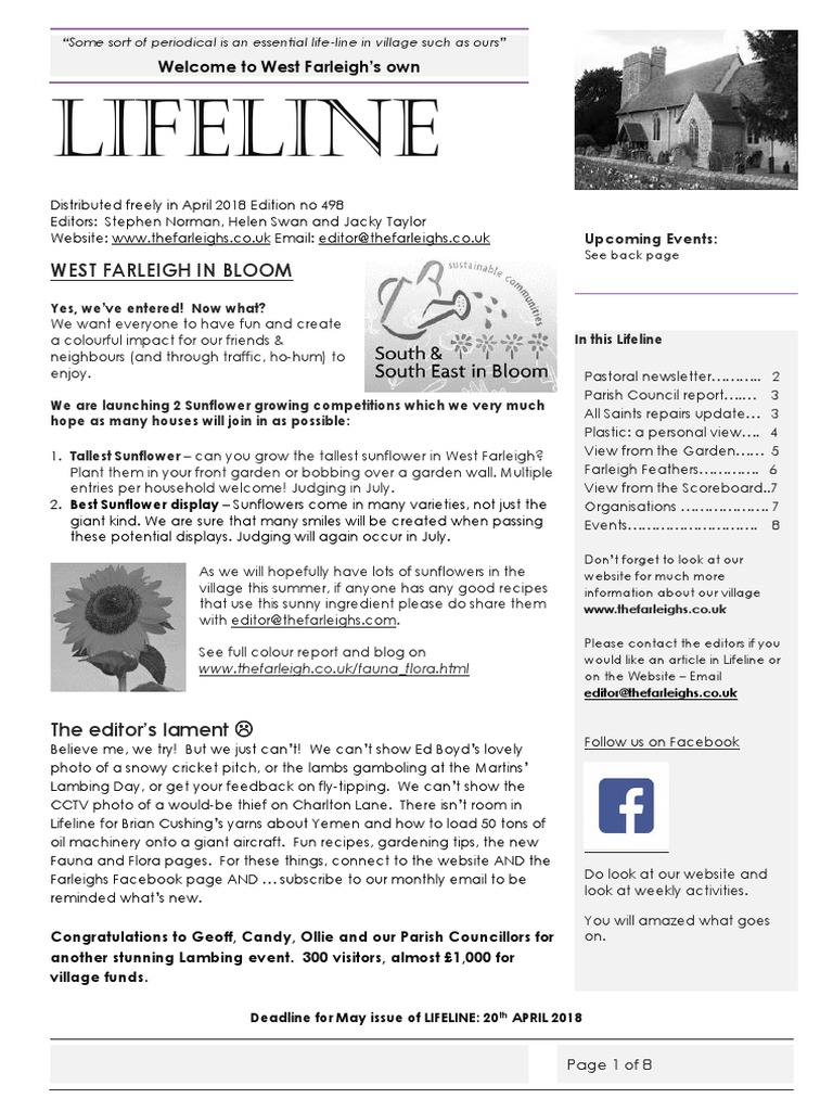Apr 2018 Lifeline | PDF | Agriculture | Nature