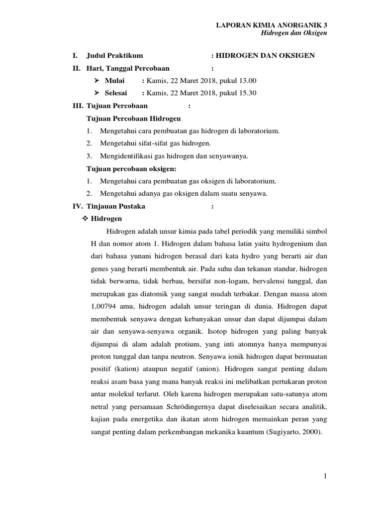 Hidrogen Dan Oksigen | PDF