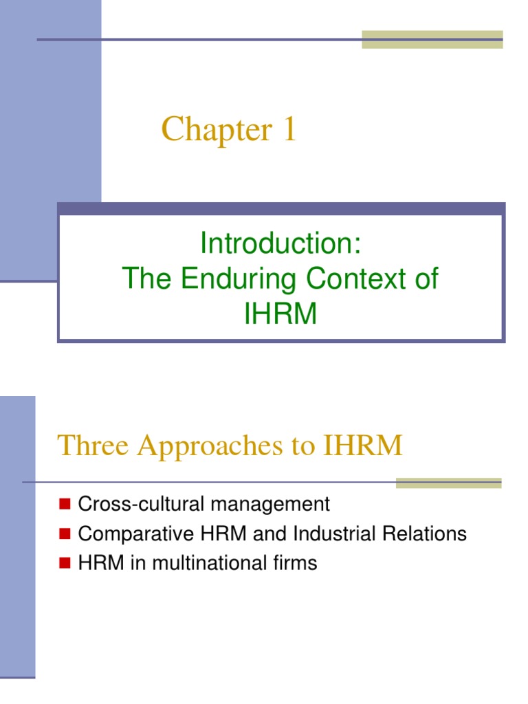 Chapter 1 Enduring Context of IHRM | PDF | Human Resource Management | Economies