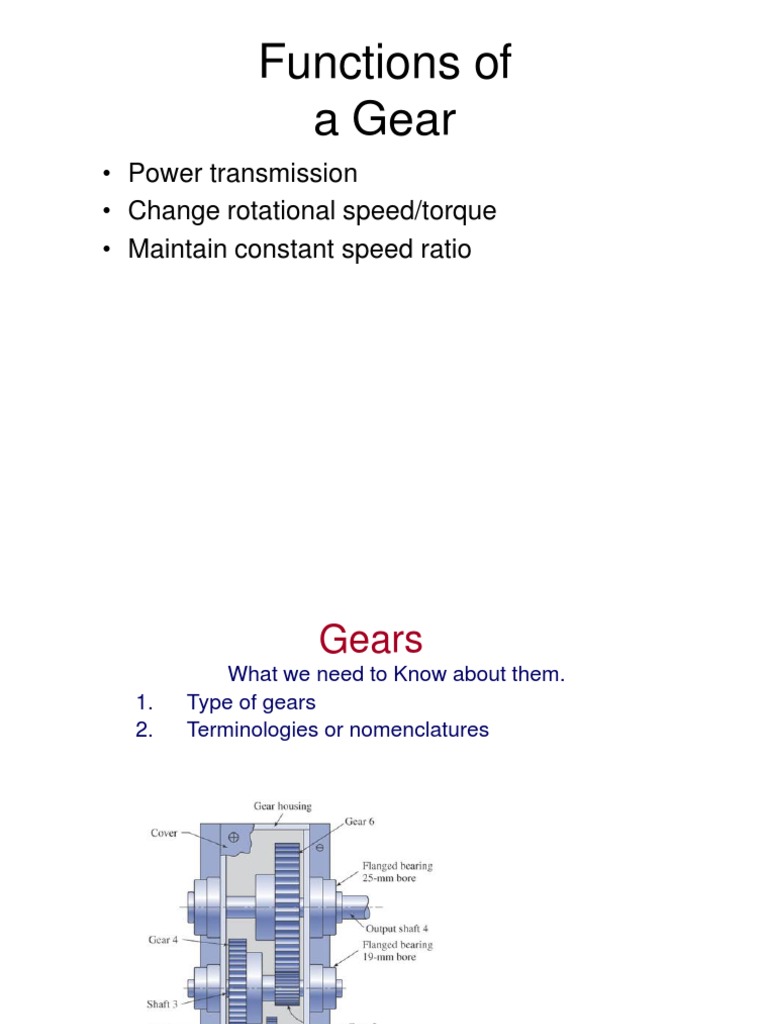 Functions and Types of Gears | PDF | Teaching Methods & Materials ...