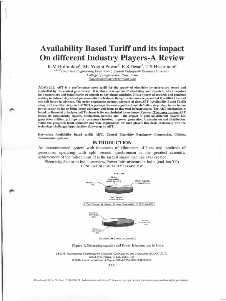 Availability Based Tariff PDF | PDF | Electrical Grid | Power Station