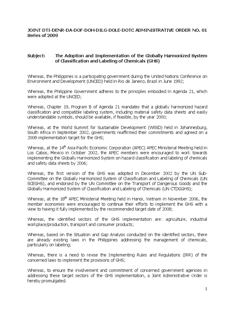 GHS Implementation in the Philippines | PDF | Dangerous Goods | Safety