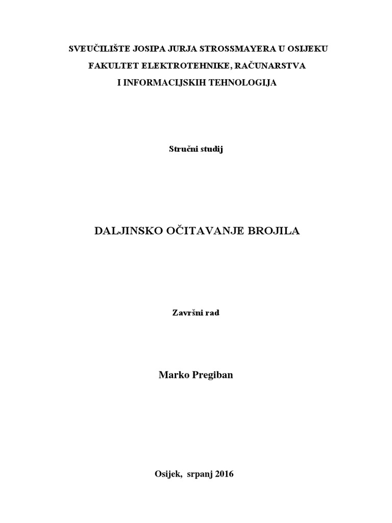 Daljinsko Ocitanje Brojila | PDF