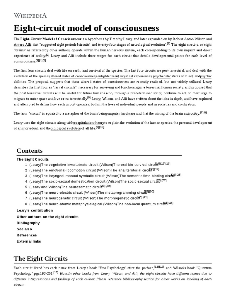 Eight-Circuit Model of Consciousness | PDF | Cognitive Science | Psychology