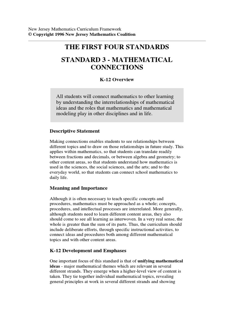New Jersey Mathematics Curriculum Framework | PDF | Science ...