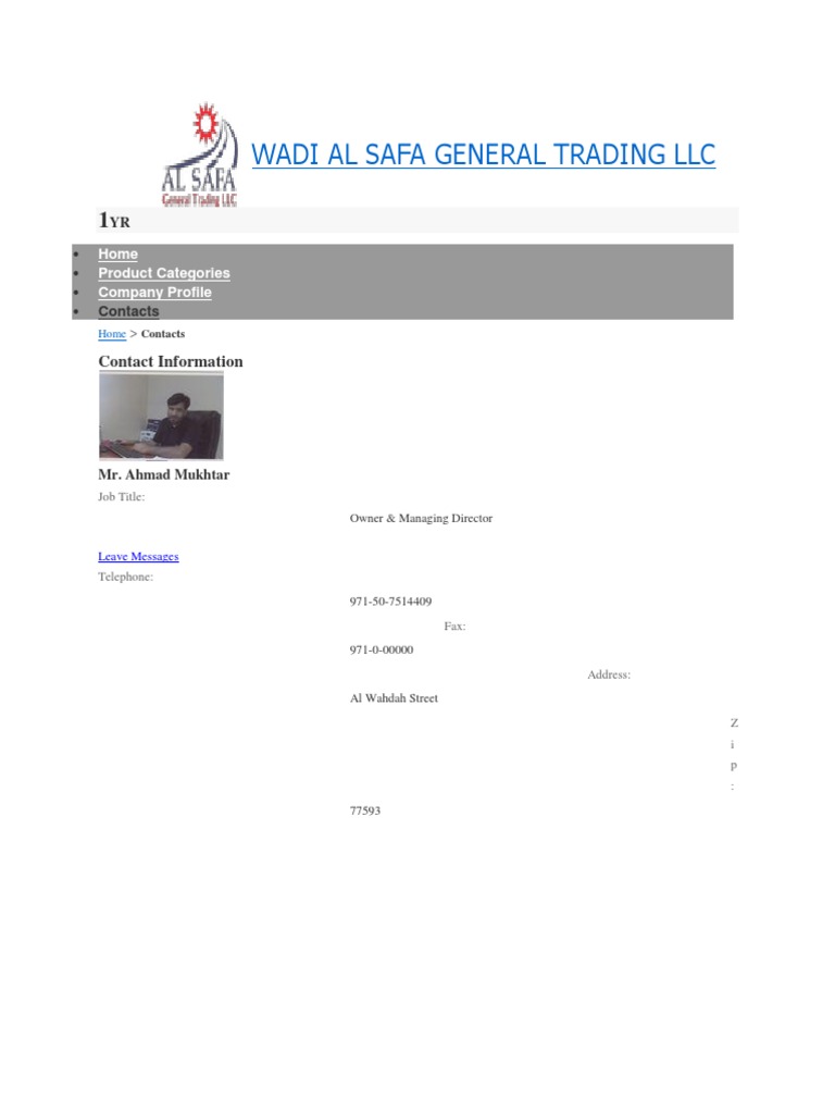 Wadi Al Safa General Trading LLC | PDF