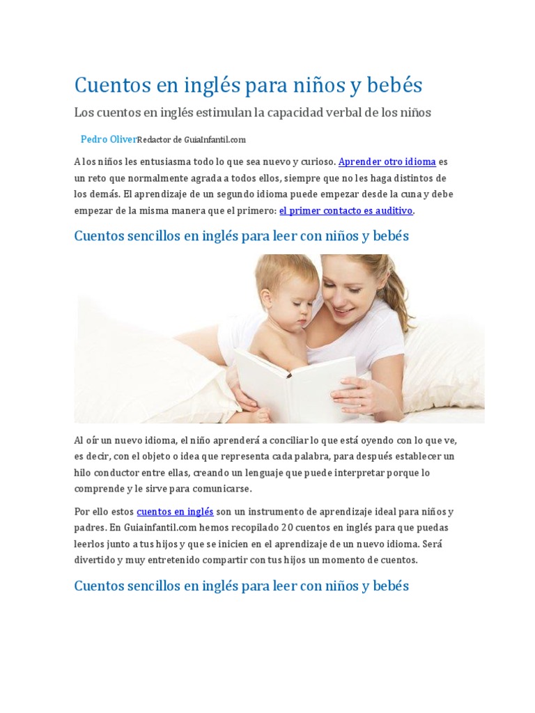 Cuentos En Inglés Largos Para Niños Y Bebés Pdf Las Aventuras De