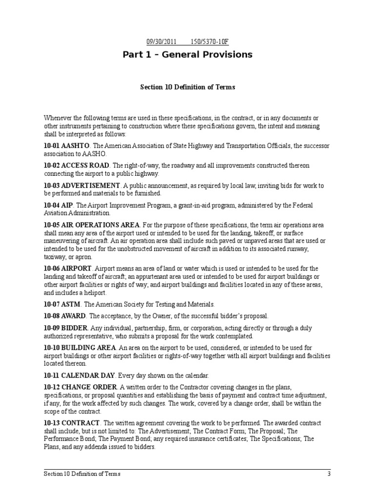 Part 1 - General Provisions: Section 10 Definition of Terms | PDF ...