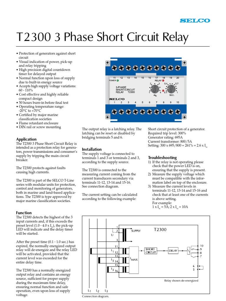 T2300 | PDF | Relay | Electrical Equipment