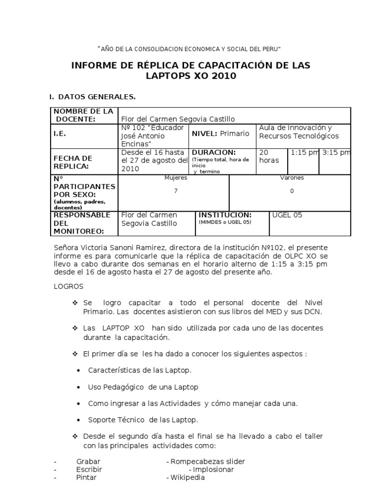 Capacitación Docente en Laptops XO | PDF | Ordenador portátil | Aprendizaje