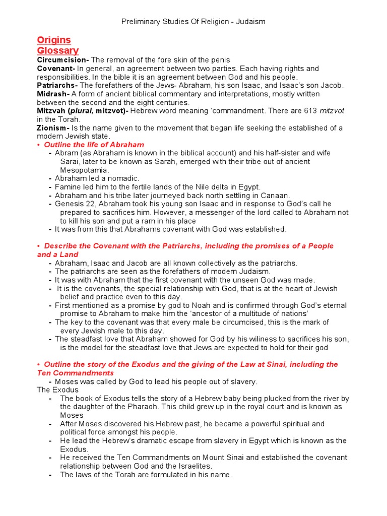 Origins Glossary: - Outline The Life of Abraham | PDF | Shabbat | Book ...