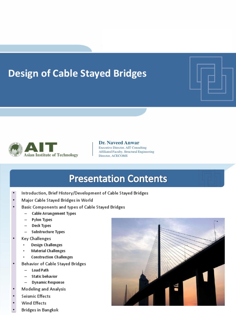 Modeling of Cable Stayed Bridges | Download Free PDF | Prestressed ...