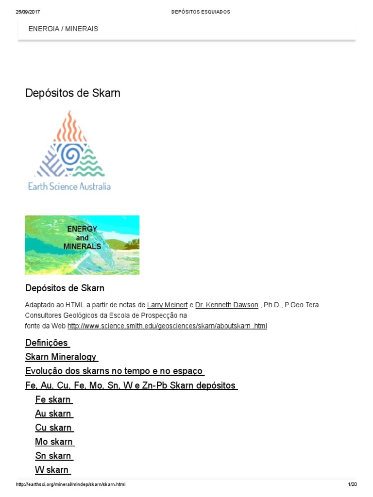 DEPÓSITOS Skarn | PDF | Minerais | Ferro
