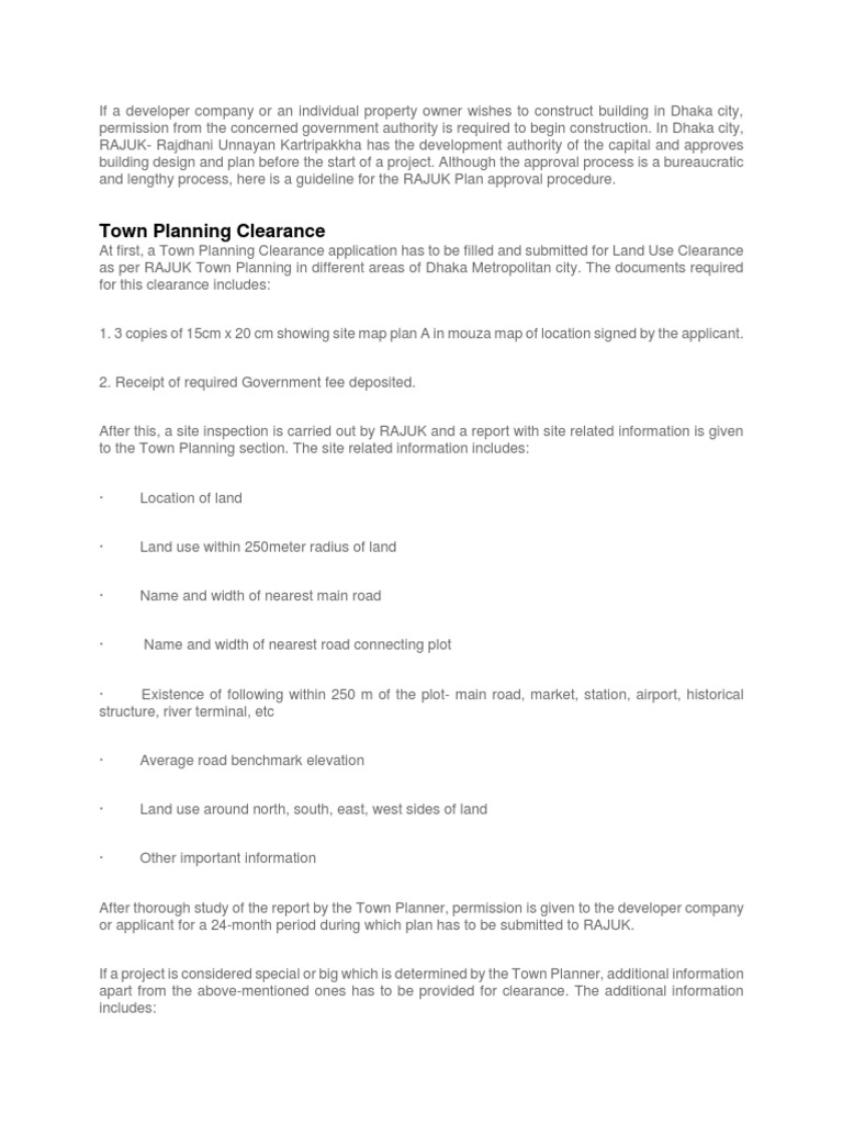 RAJUK Building Plan Approval Guide | PDF | Business
