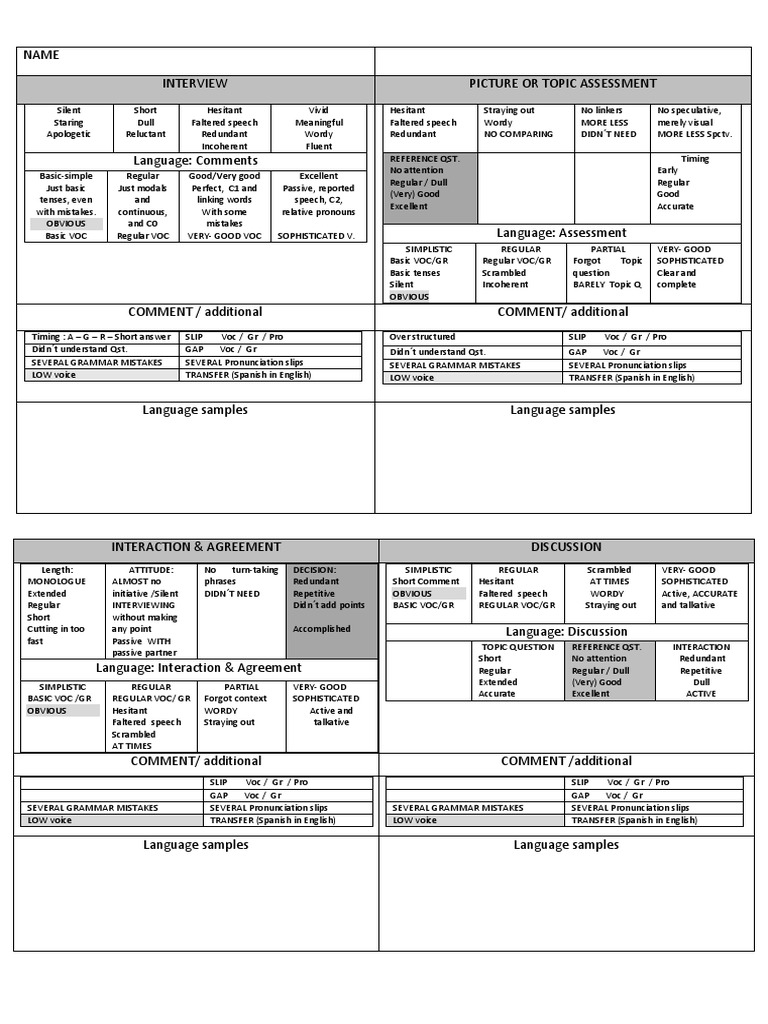Speaking Evaluation Form 2018 | PDF | English Language | Style (Fiction)