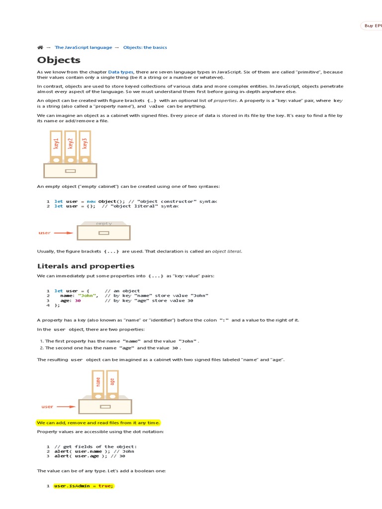 Objects in Java Script | PDF | Variable (Computer Science) | Java Script