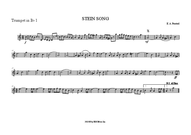 Stein Song - Trumpet in BB 1 | PDF
