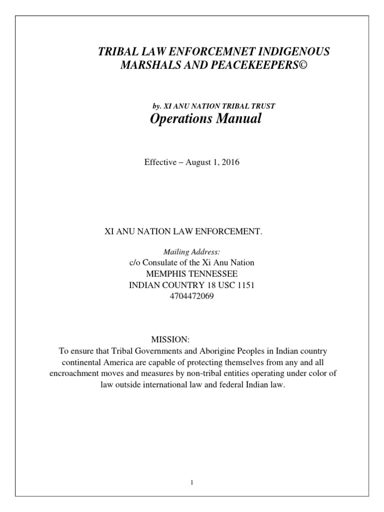 Tribal Police Department Operations Manual1 PDF | PDF | Ethical ...