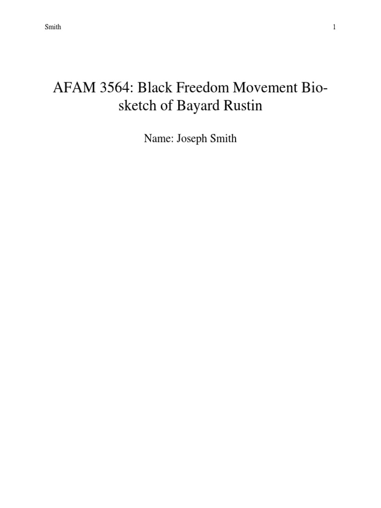 Black Freedom Bayard Rustin | PDF | March On Washington For Jobs And ...