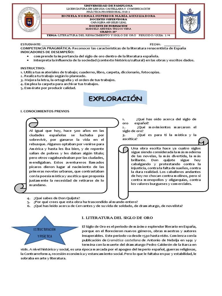 Importancia del Siglo de Oro Español | PDF | Renacimiento | Miguel De ...