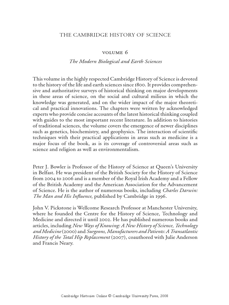 The Cambridge History of Science, Volume 6 | PDF | Paleontology ...