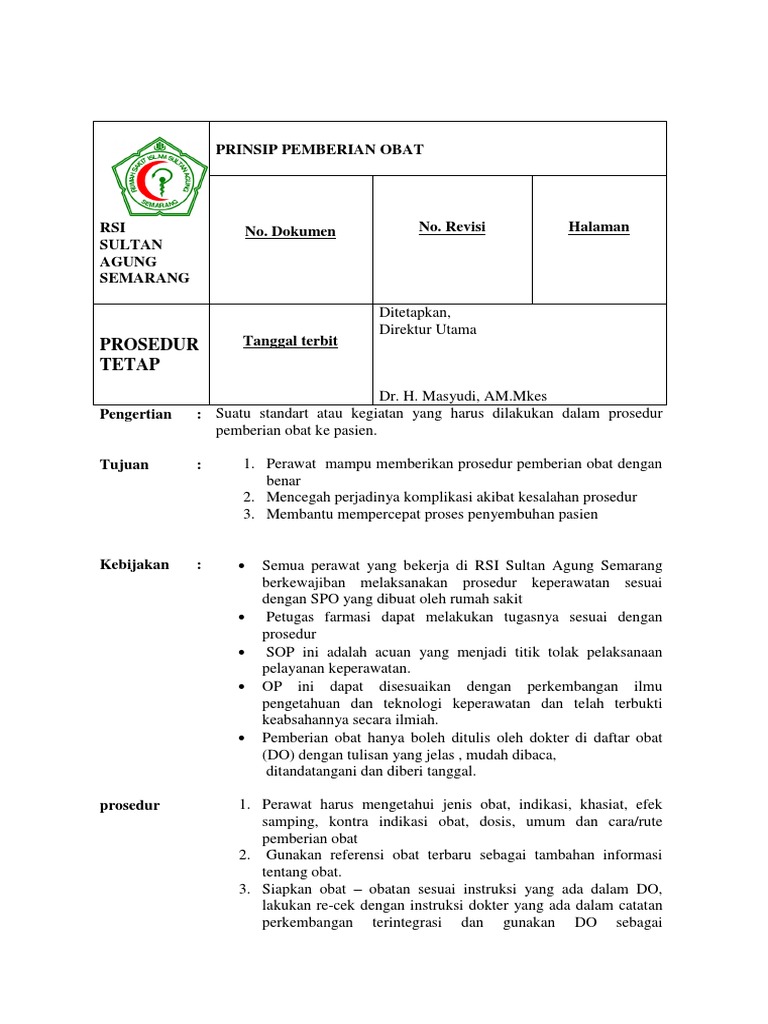Spo Pemberian Obat | PDF