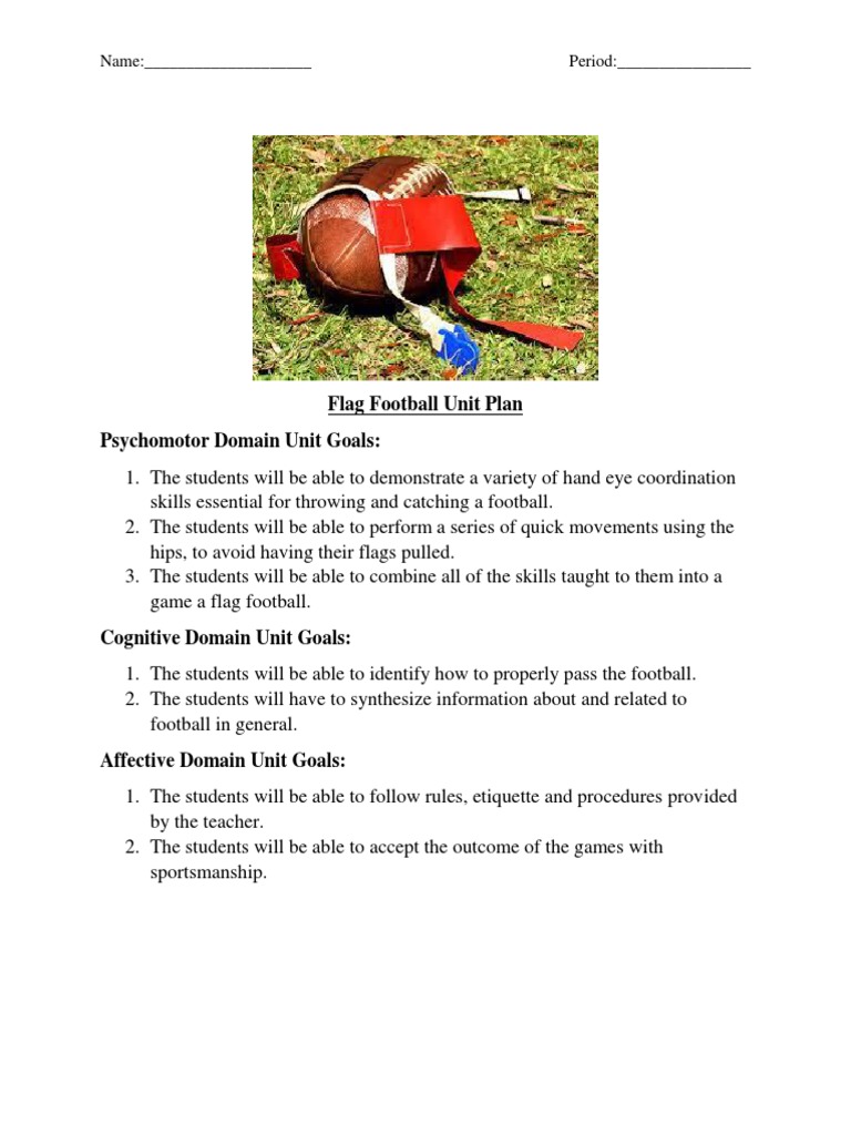Flag Football Unit Plan Overview | PDF | American Football | Anatomical ...