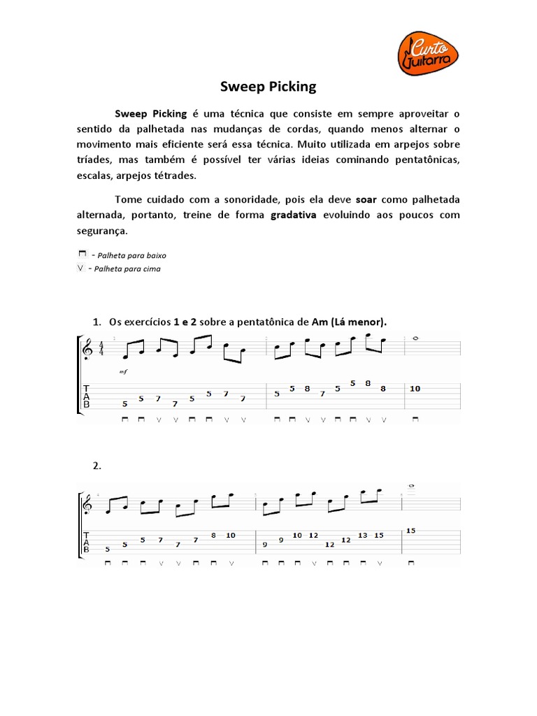 Exercícios Sweep Picking | PDF