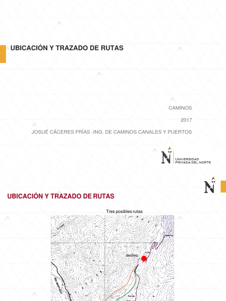 Ubicación y Trazado de Rutas en Geografía | PDF | La carretera | Pendiente