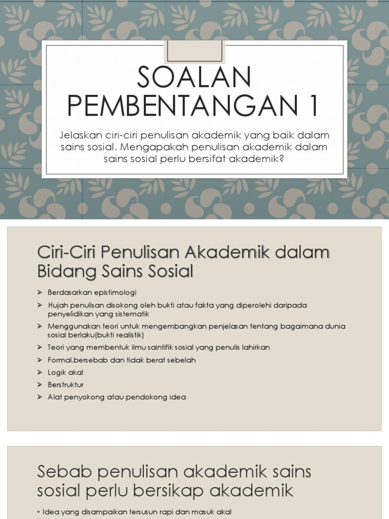 Soalan Pembentangan 1 | PDF