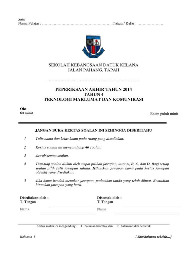 Jawapan TMK Pat4 | PDF