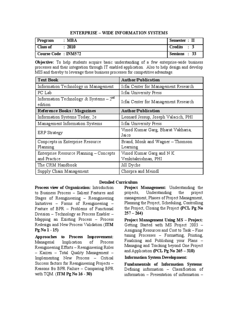 EWIS | PDF | Enterprise Resource Planning | Management Information System