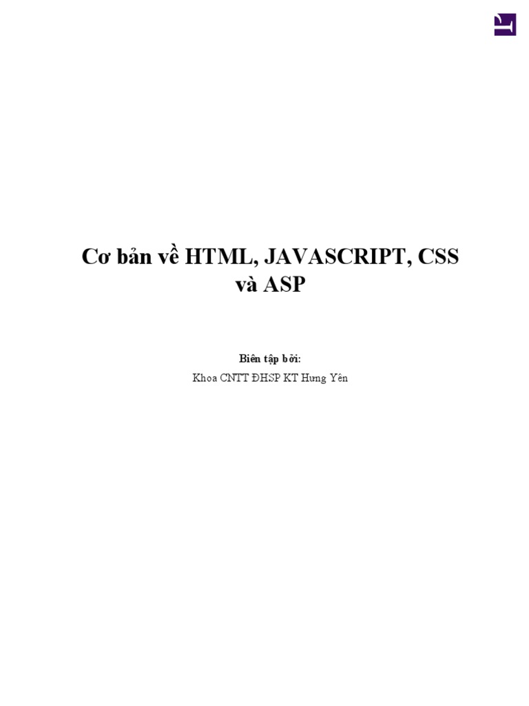 Cơ bản về HTML, JAVASCRIPT, CSS và ASP PDF | PDF