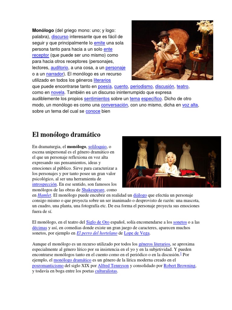 Monólogo | PDF | Monólogo | Entretenimiento